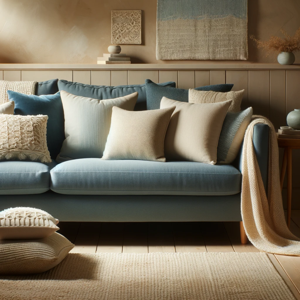 21 Throw Pillow Colors to Transform Your Blue Couch