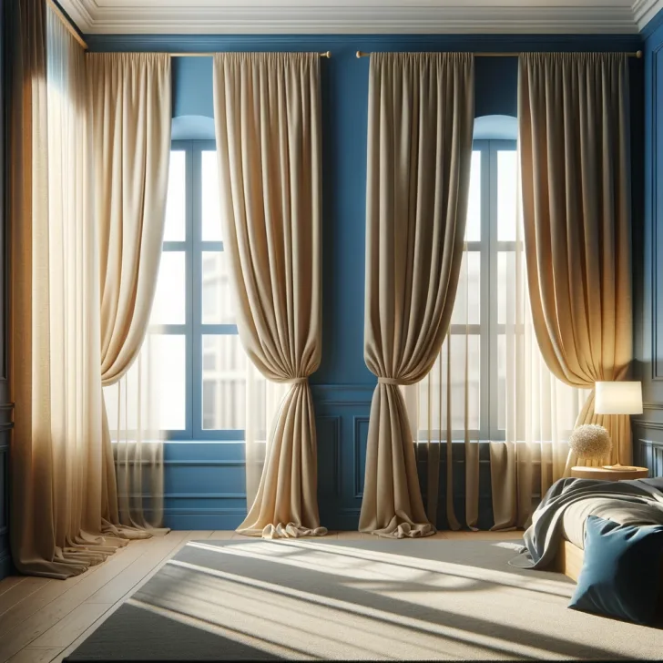 19 Curtain Colors to Flawlessly Enhance Blue Walls