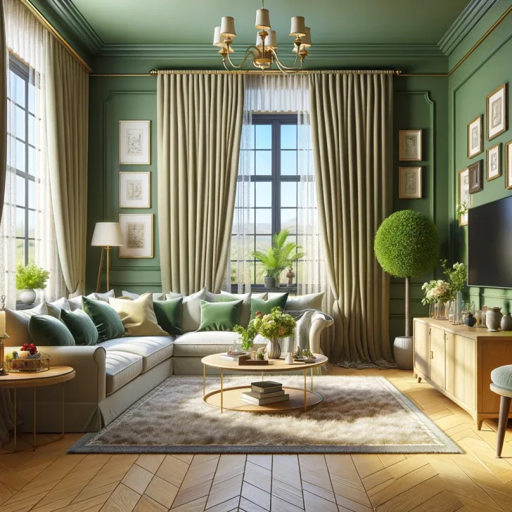 18 Curtain Colors to Complement Your Green Walls